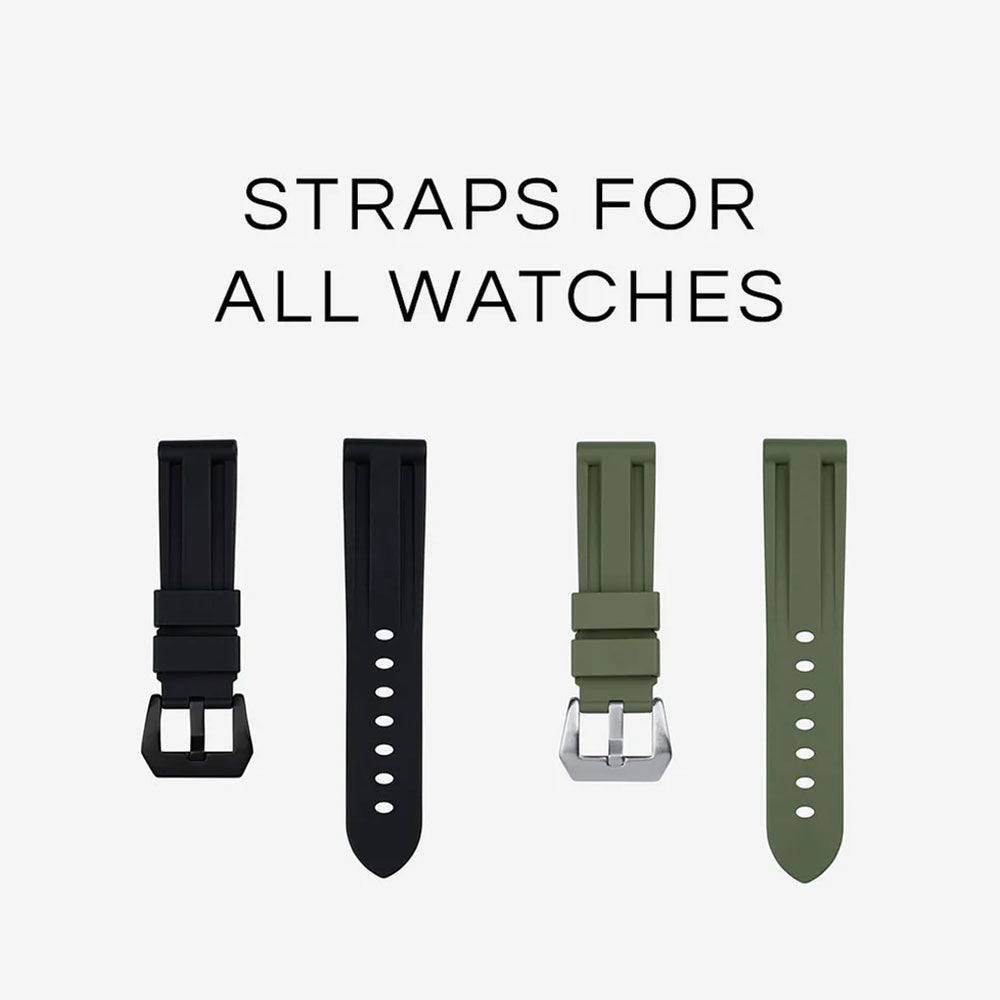 Straight End Watch Straps - Rubber & Leather Options | Wristbuddys
