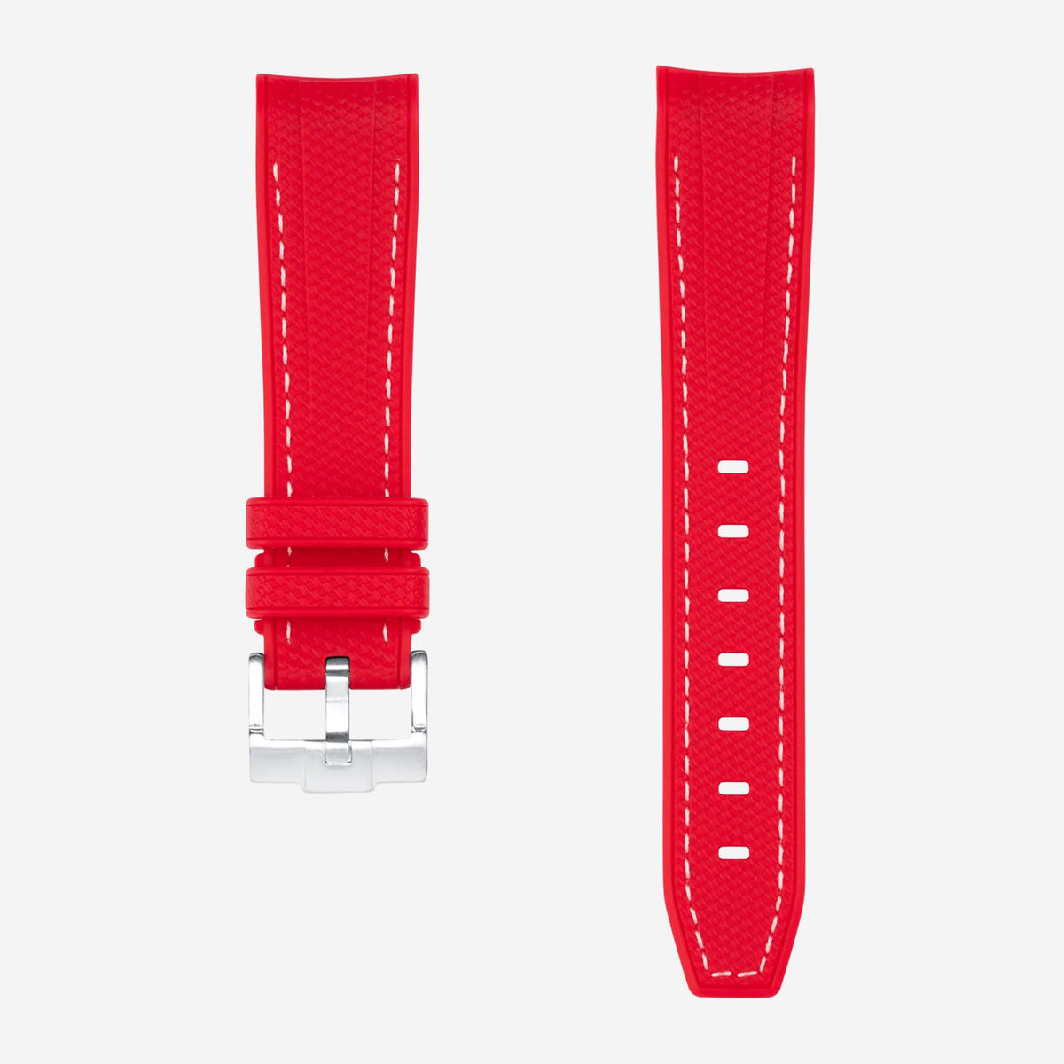 Red Premium Curved Rubber Watch Strap for MoonSwatch - Wristbuddys.com