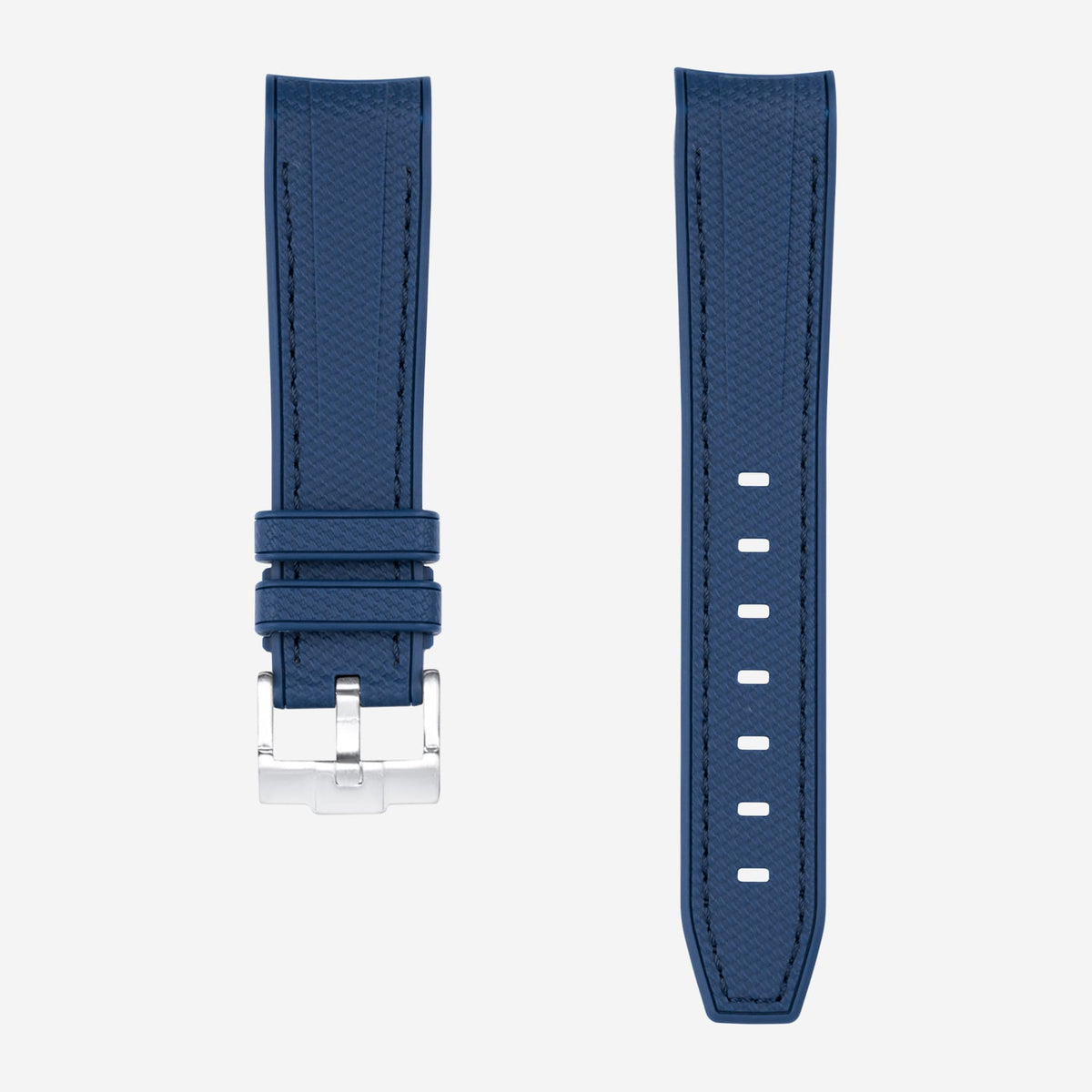 Curved Premium Rubber Strap - Blue – Wristbuddys