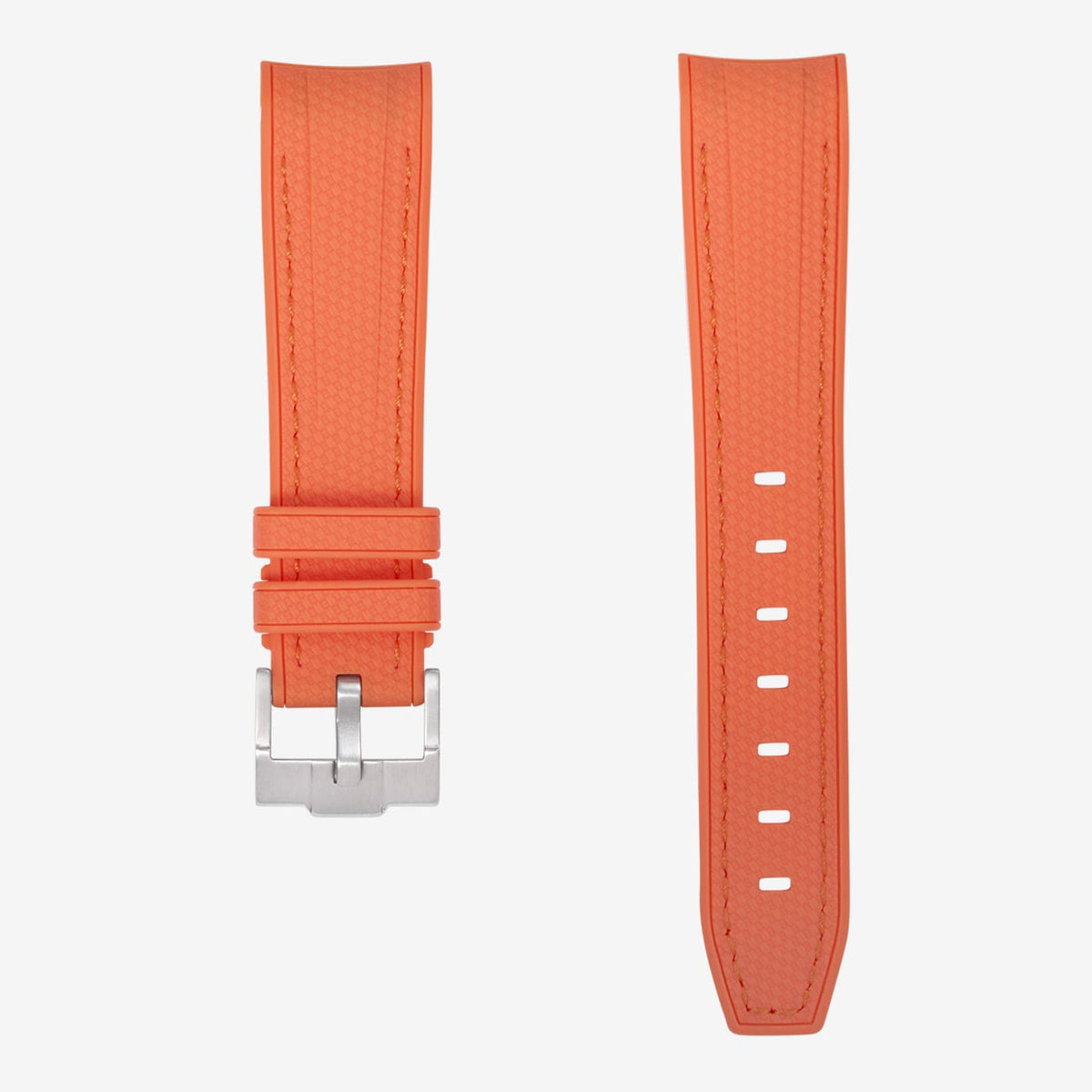 Lava Orange Curved Vertech Rubber Watch Strap for MoonSwatch ...