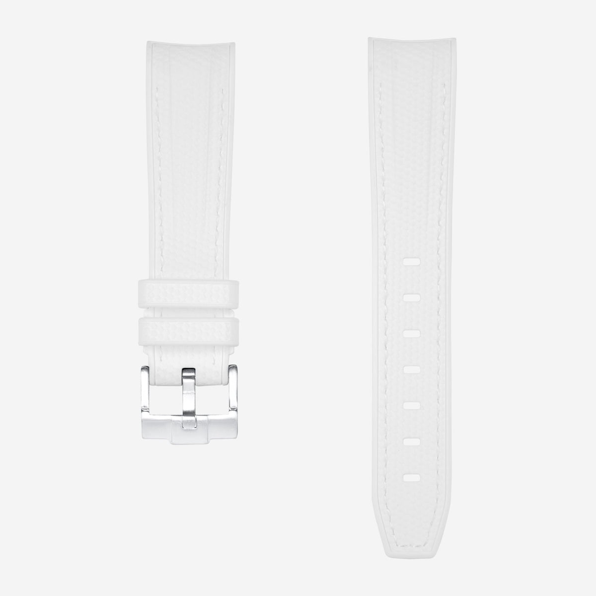 White Vertech Curved Rubber Watch Strap for MoonSwatch - Wristbuddys