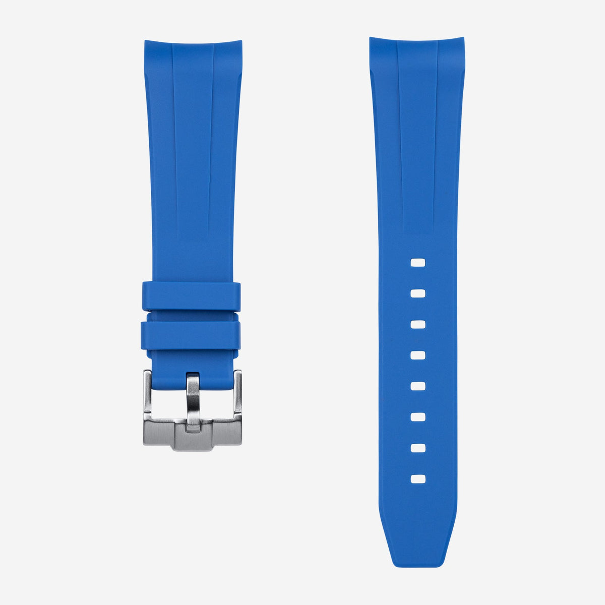 Atlantic Blue Curved Rubber Watch Strap for Blancpain X Swatch ...