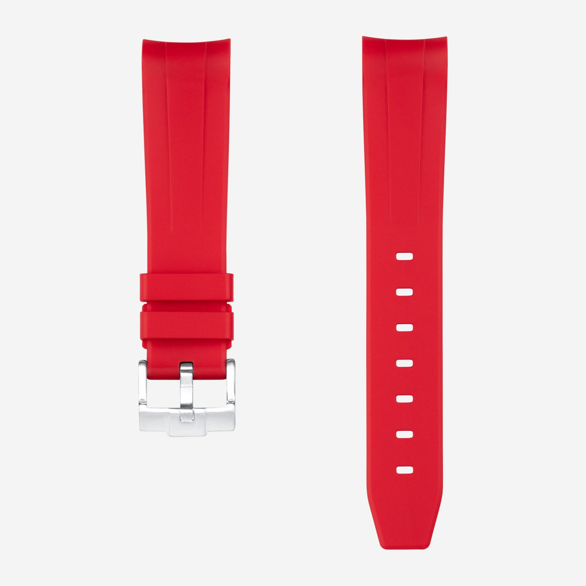 Red Curved Rubber Watch Strap for MoonSwatch | Wristbuddys