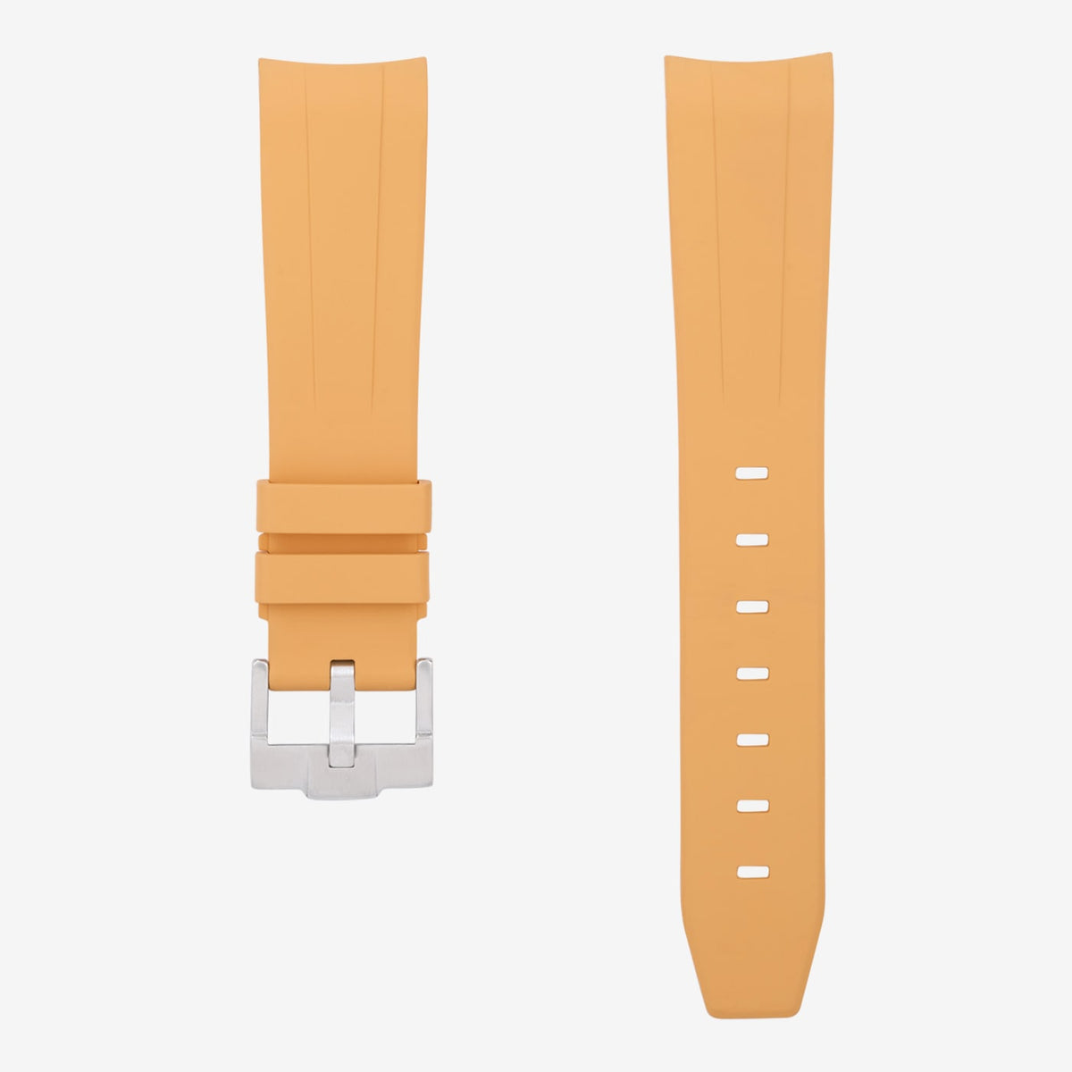 Solero Orange 20mm FKM Curved Rubber Watch Strap | Wristbuddys.com