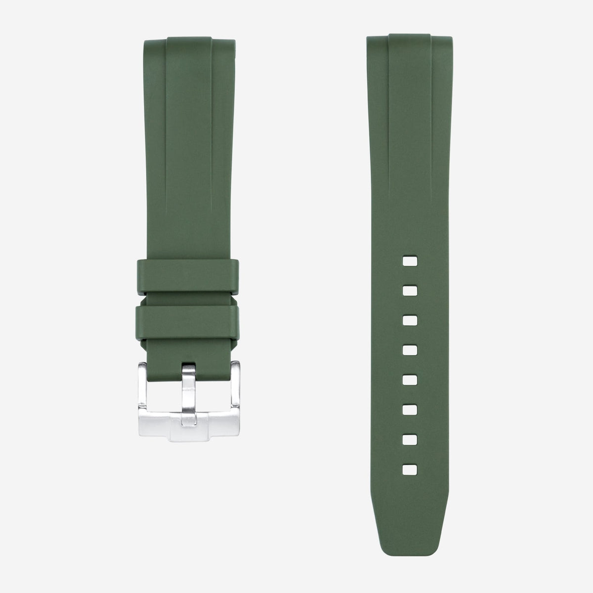 Military Green FKM Rubber Strap for Omega Seamaster 300 Diver ...