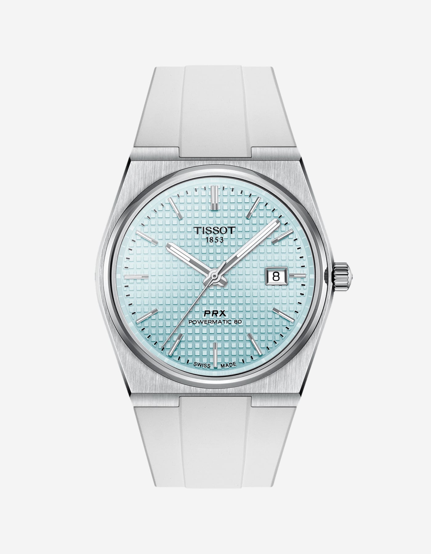 FKM Rubber Strap For Ice Blue Tissot PRX Powermatic 80 - Wristbuddys.com