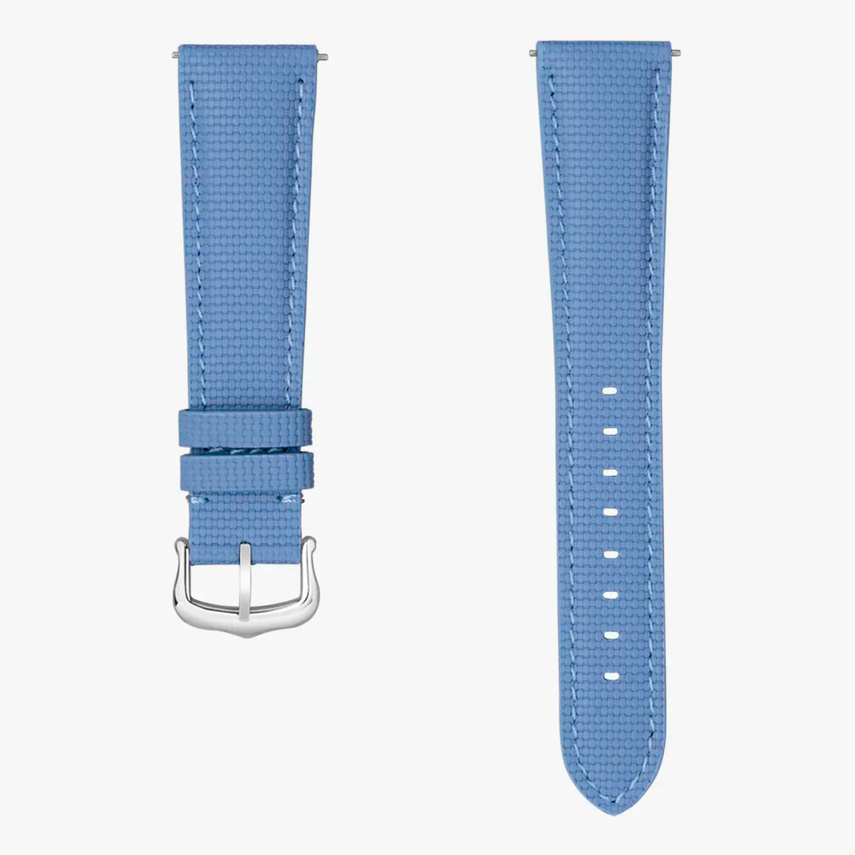 Light Blue Rubberised Sailcloth Leather Strap | Wristbuddys