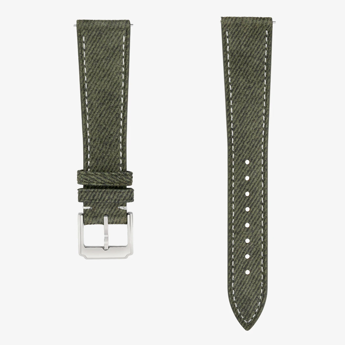 Military Green Denim Watch Strap 18mm–21mm | Wristbuddys