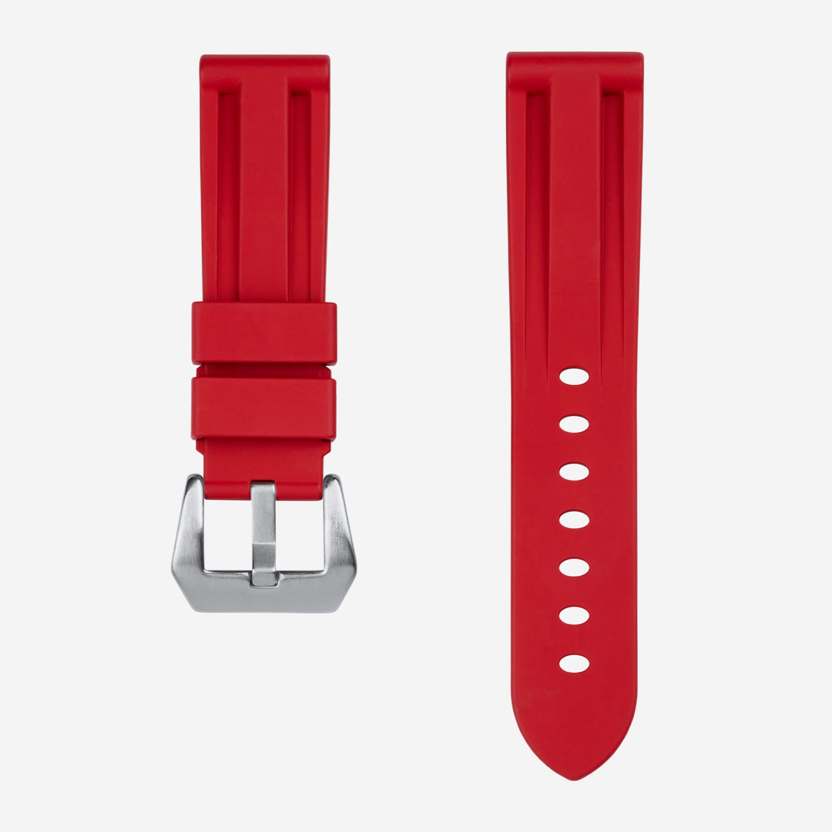Red Universal FKM Rubber Watch Strap 20mm-24mm | Wristbuddys