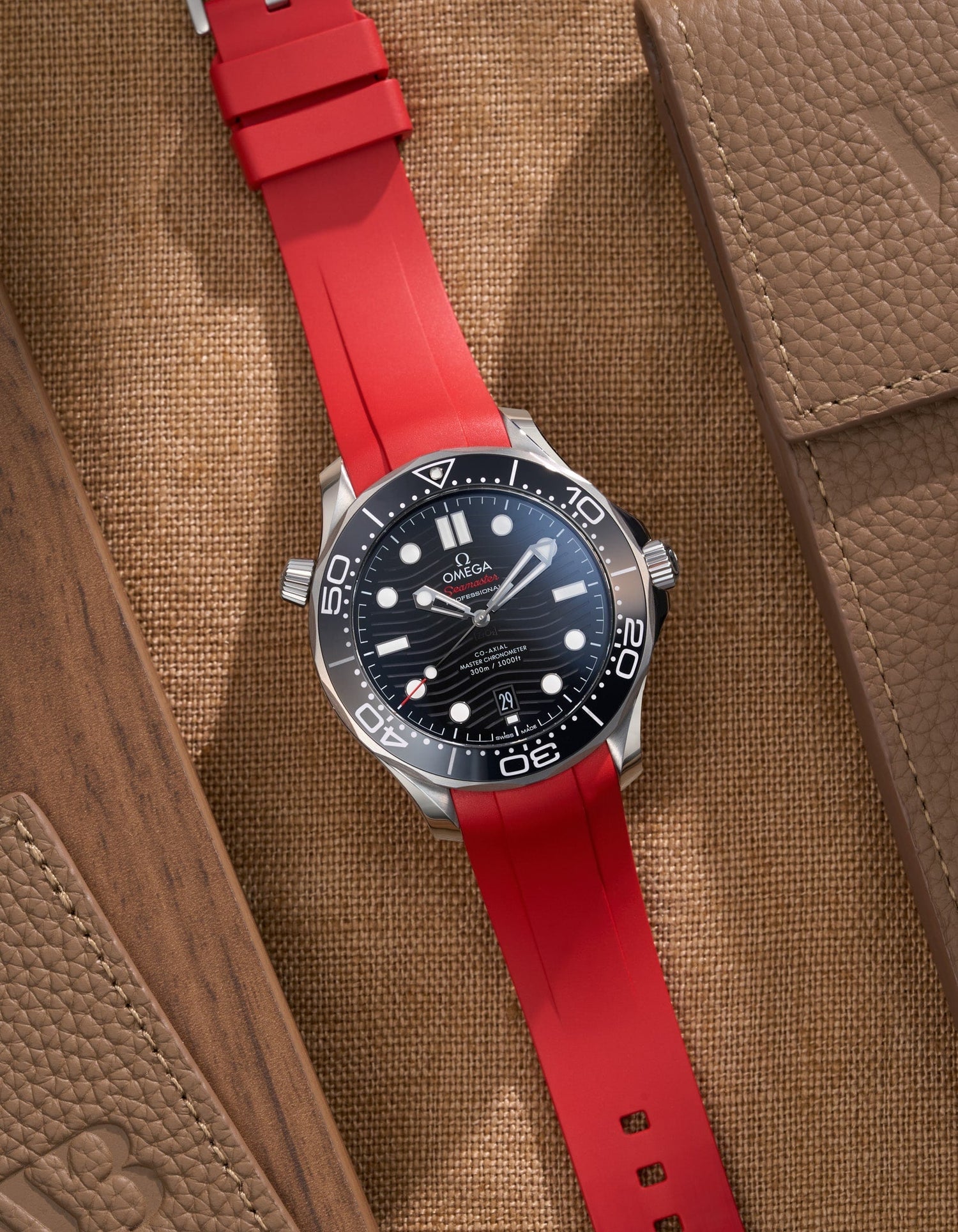 FKM Rubber Watch Strap for Omega Seamaster 300 Diver 42mm Black ...