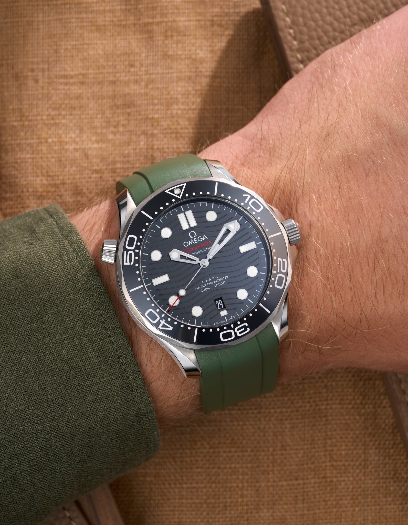 FKM Rubber Watch Strap for Omega Seamaster 300 Diver 42mm Black ...