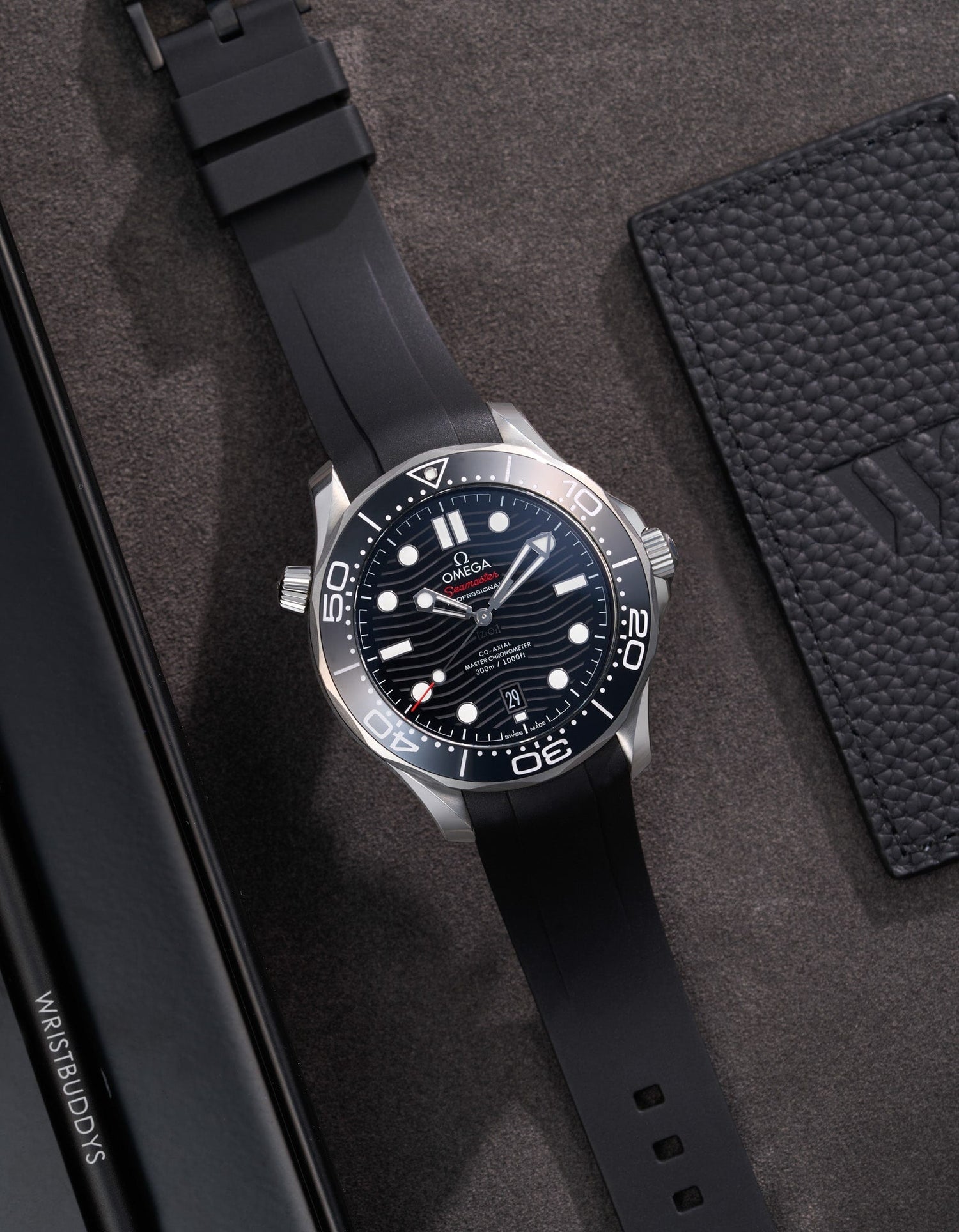 FKM Rubber Watch Strap for Omega Seamaster 300 Diver 42mm Black ...