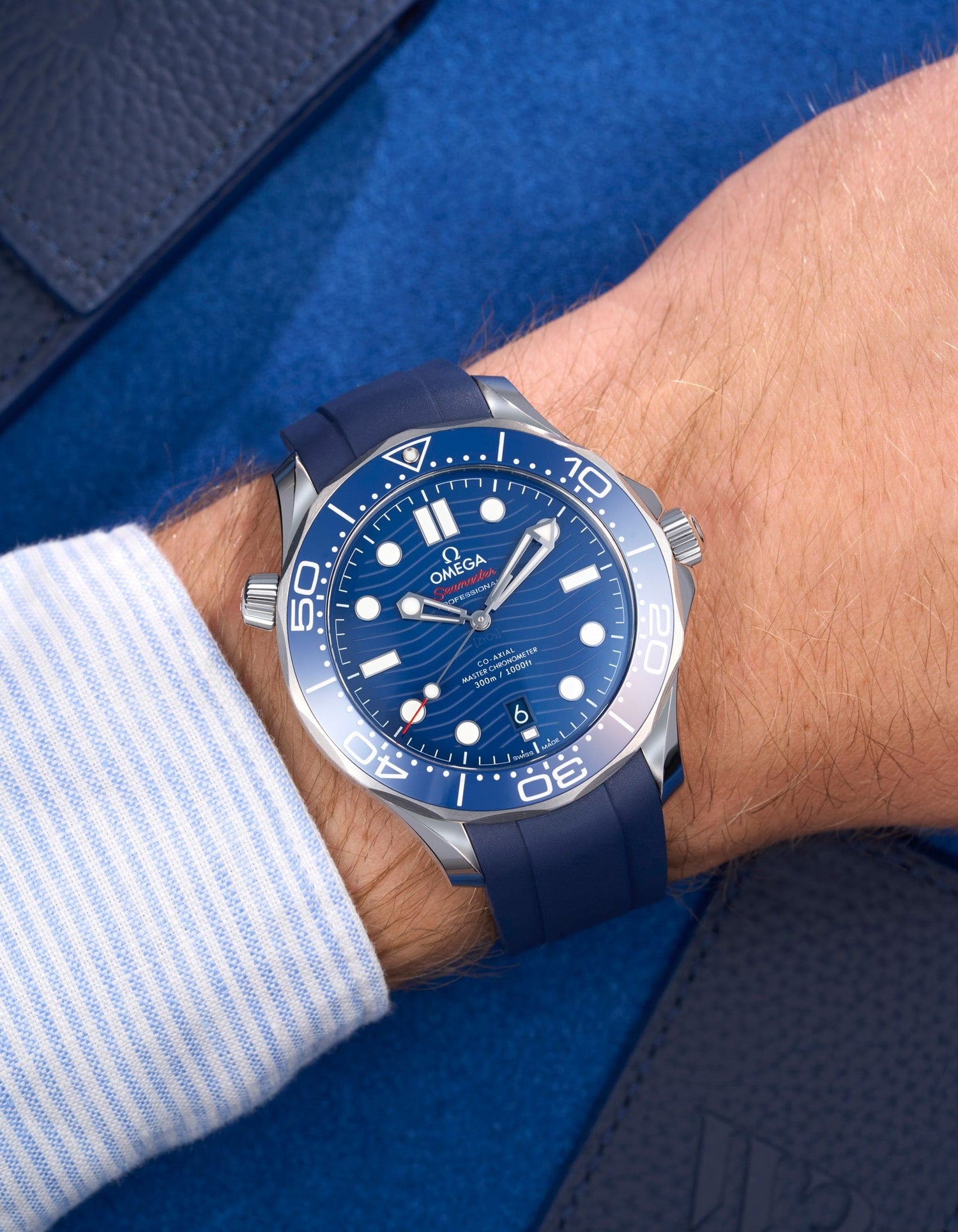 FKM Rubber Watch Strap for Omega Seamaster 300 Diver 42mm Navy Blue ...