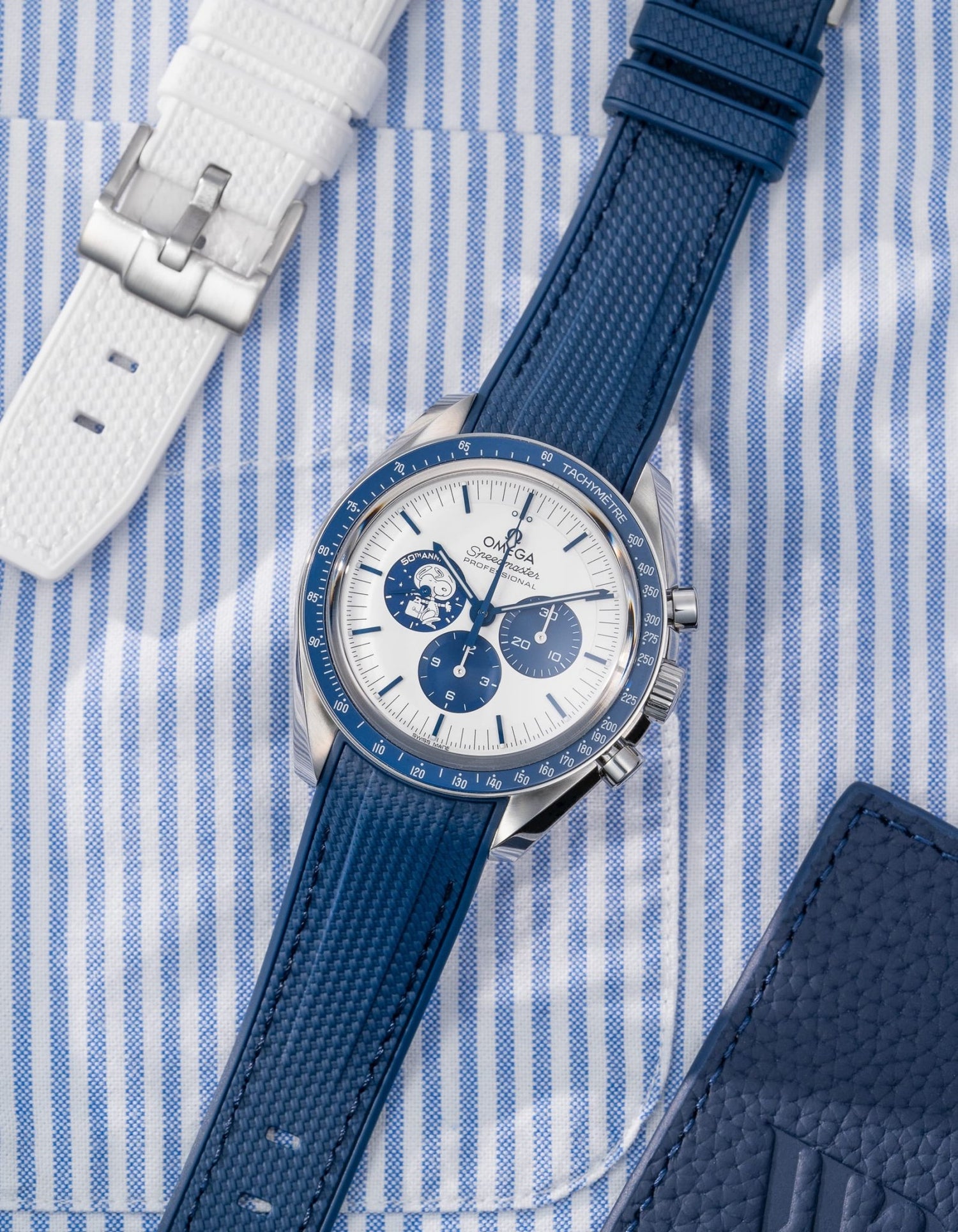 Rubber Watch Strap for Omega Speedmaster Silver Snoopy | Wristbuddys.com