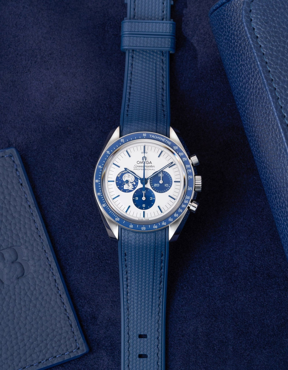 Rubber Watch Strap for Omega Speedmaster Silver Snoopy | Wristbuddys.com