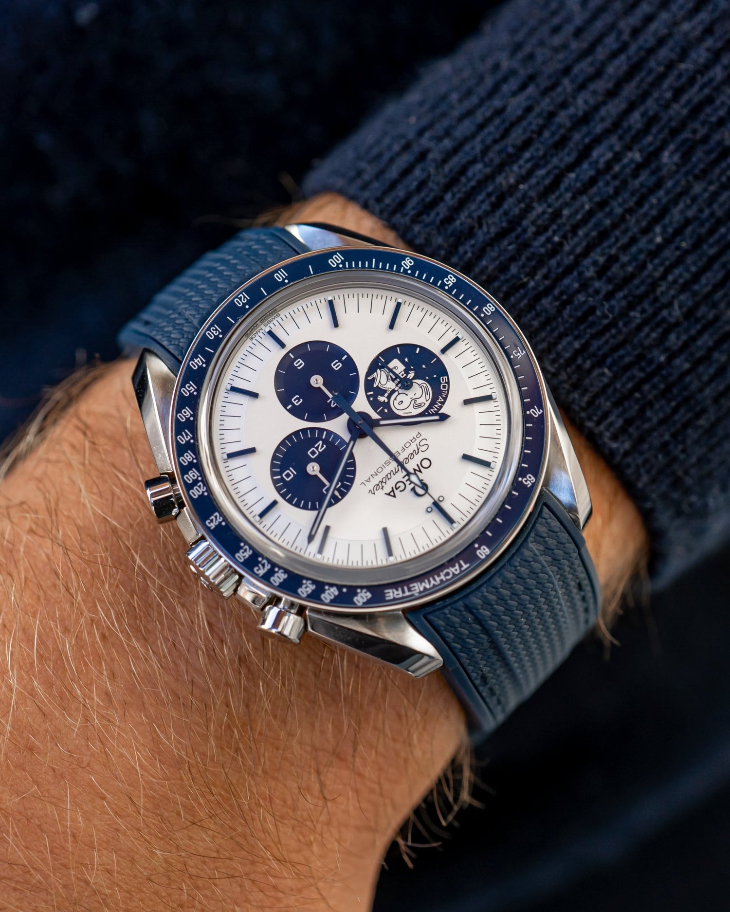 Rubber Watch Strap for Omega Speedmaster Silver Snoopy | Wristbuddys.com