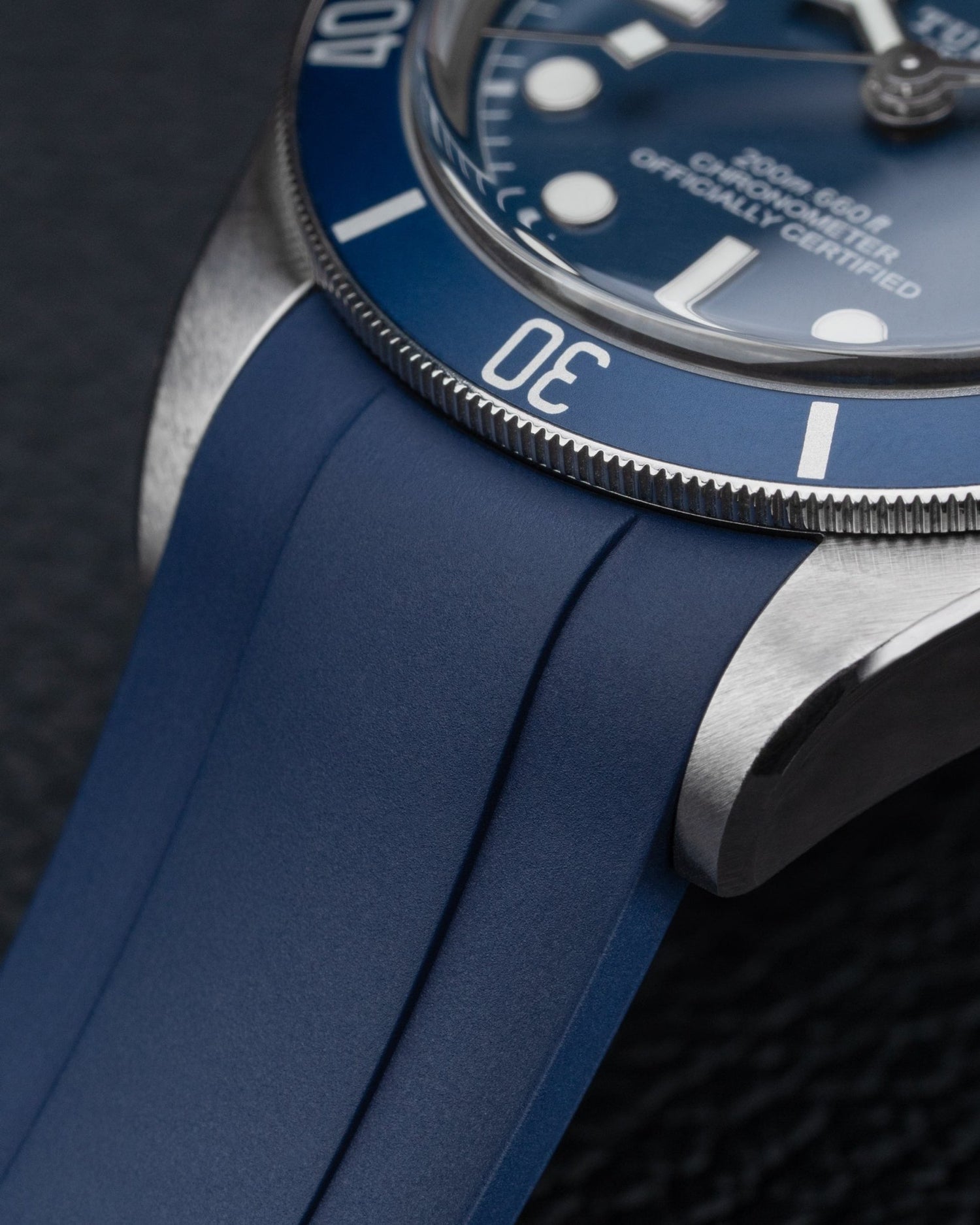 FKM Rubber Watch Strap for Tudor Black Bay Fifty-Eight 79030B Navy Blue ...