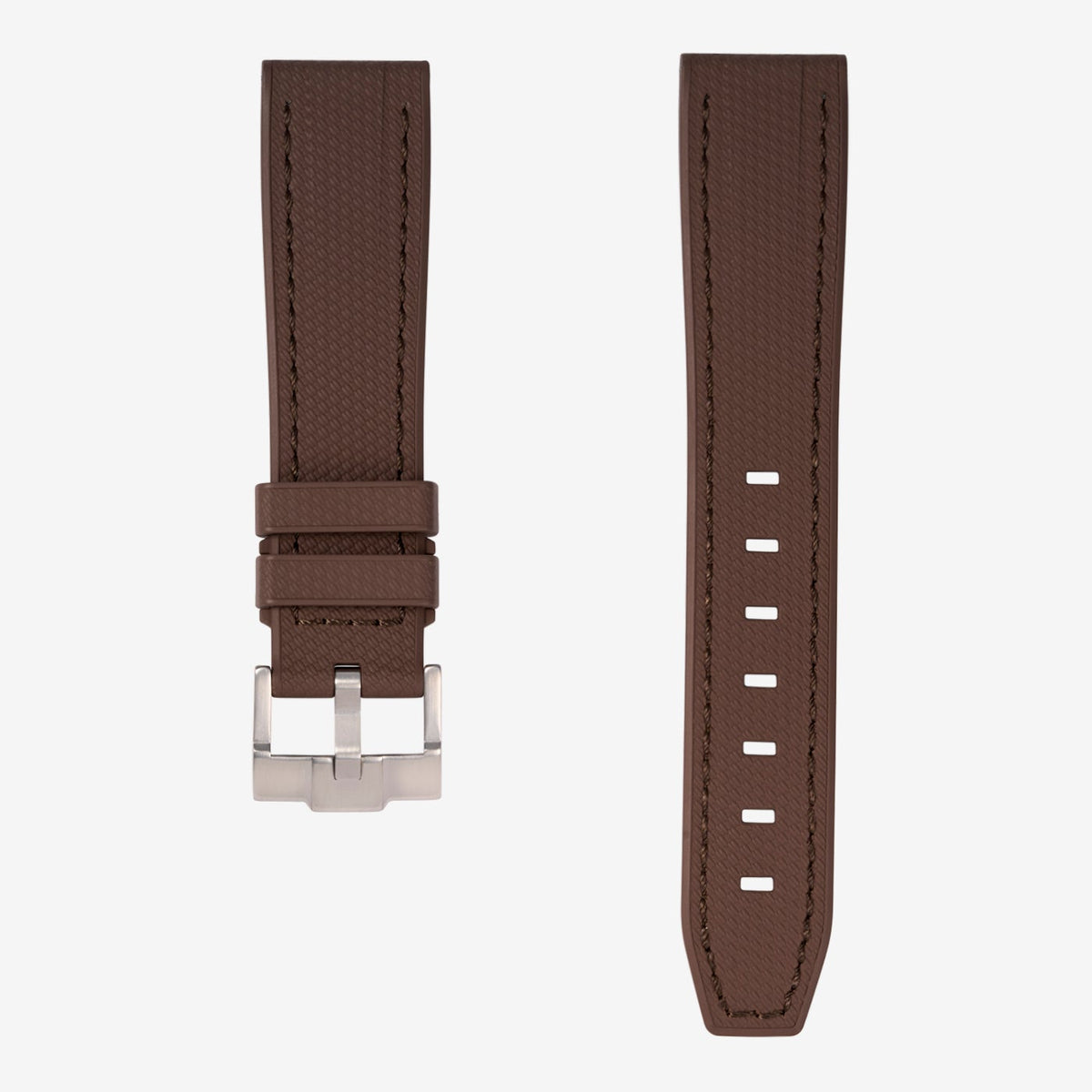 Brown Straight End Vertech FKM Rubber Watch Strap in 20mm – Wristbuddys