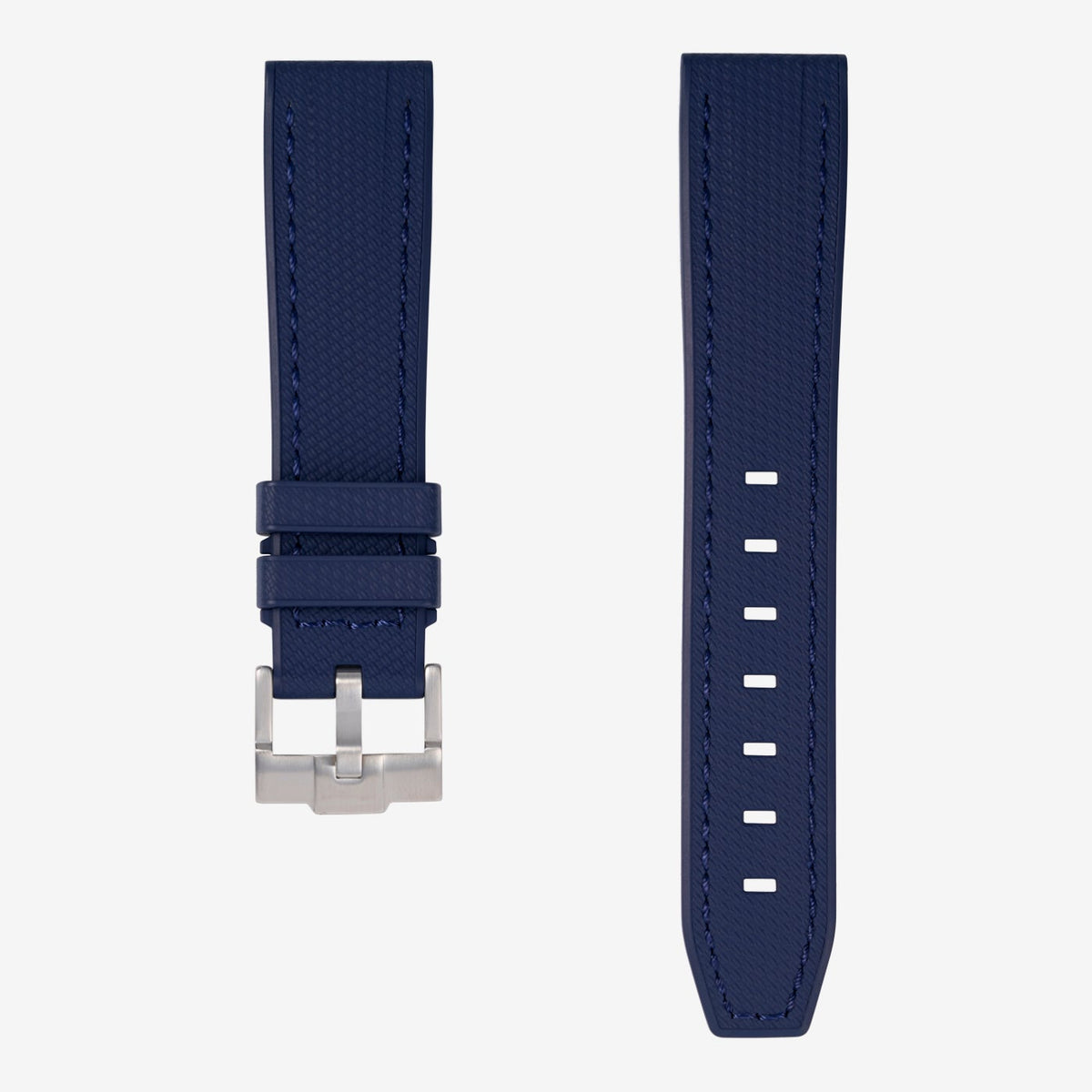 Navy Blue Straight End Vertech FKM Rubber Watch Strap in 20mm | Wristbuddys