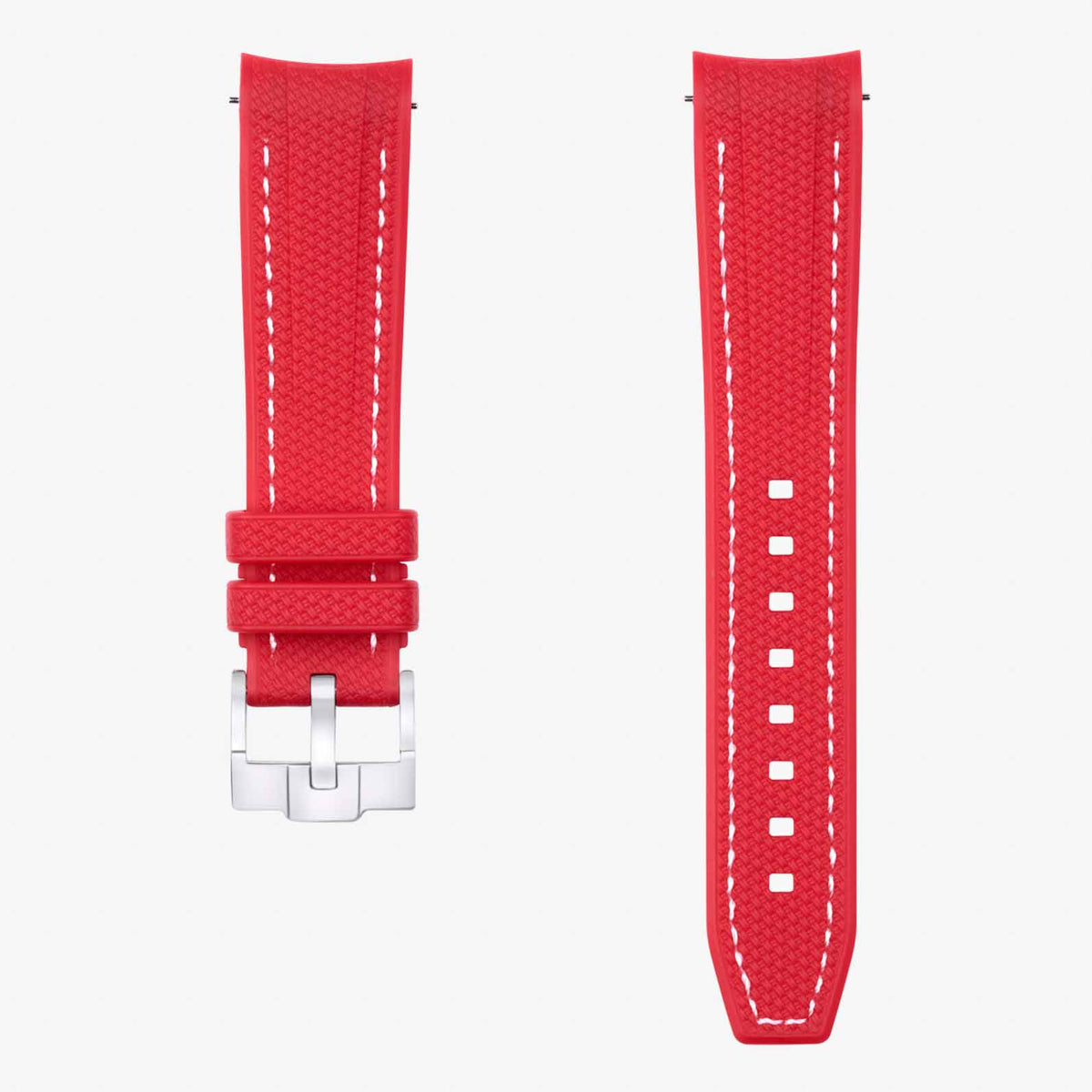 Red Vertech Curved Rubber Watch Strap for MoonSwatch - Wristbuddys.com