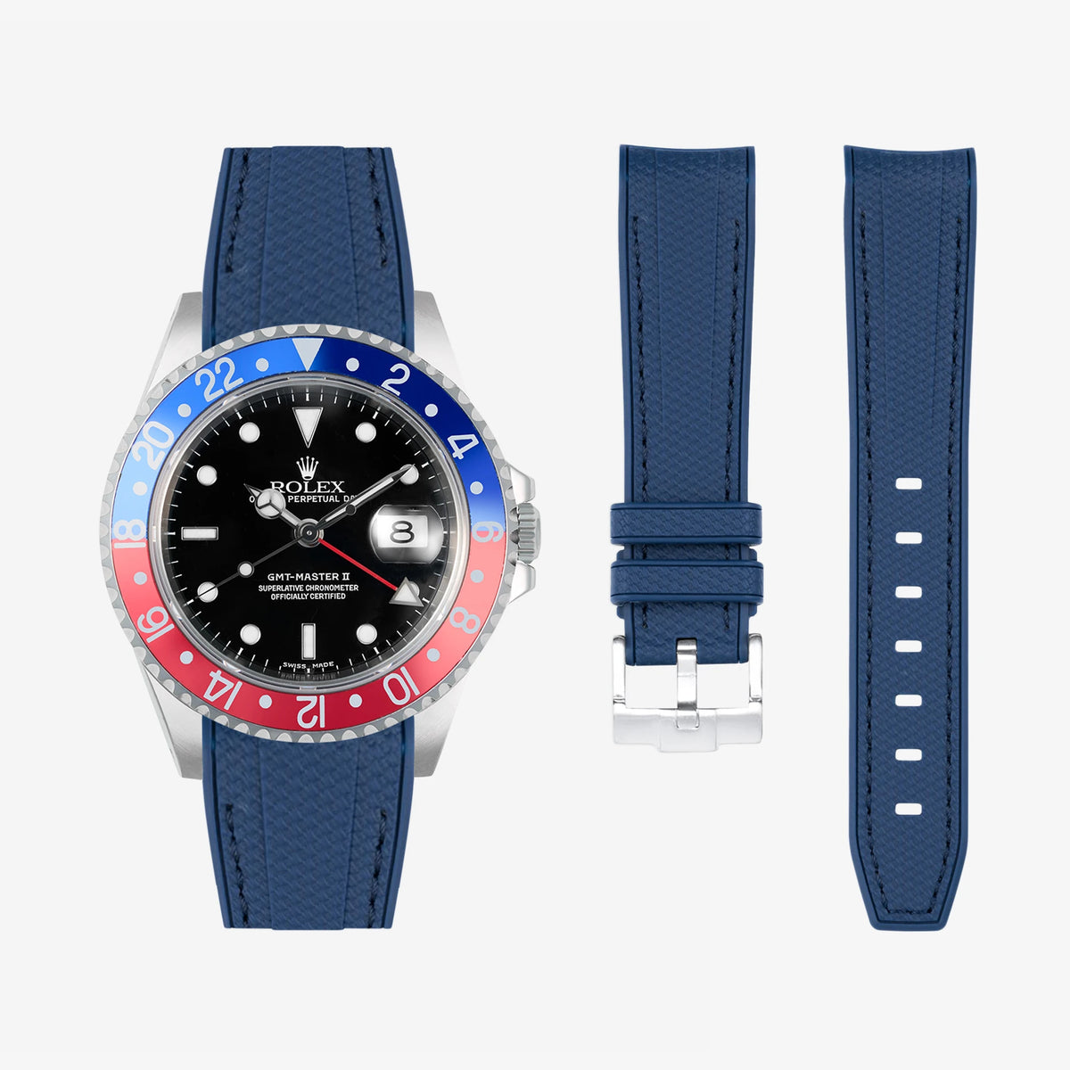 Vertech Rubber Watch Strap for Rolex GMT Master II 16710 Pepsi ...
